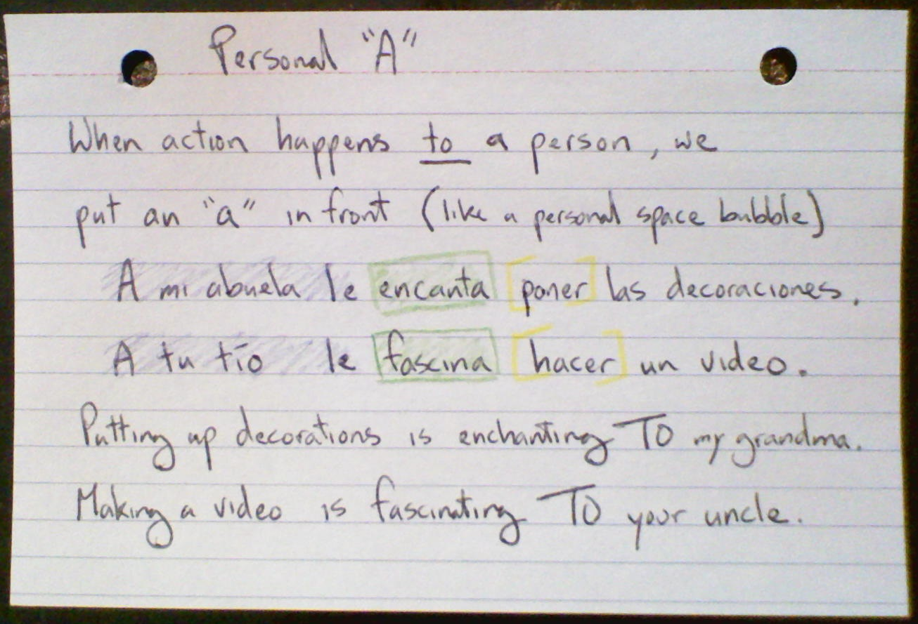 Personal “A” – Spanish-Ace.com